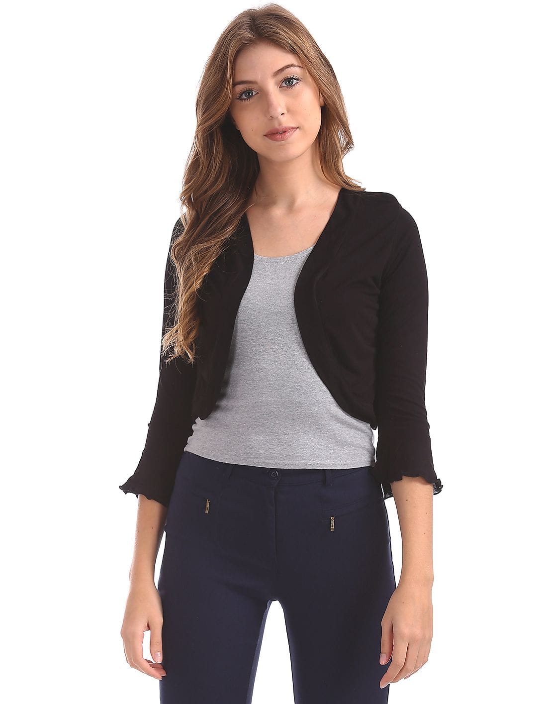 Buy Women Open Front Cropped Shrug online at NNNOW.com