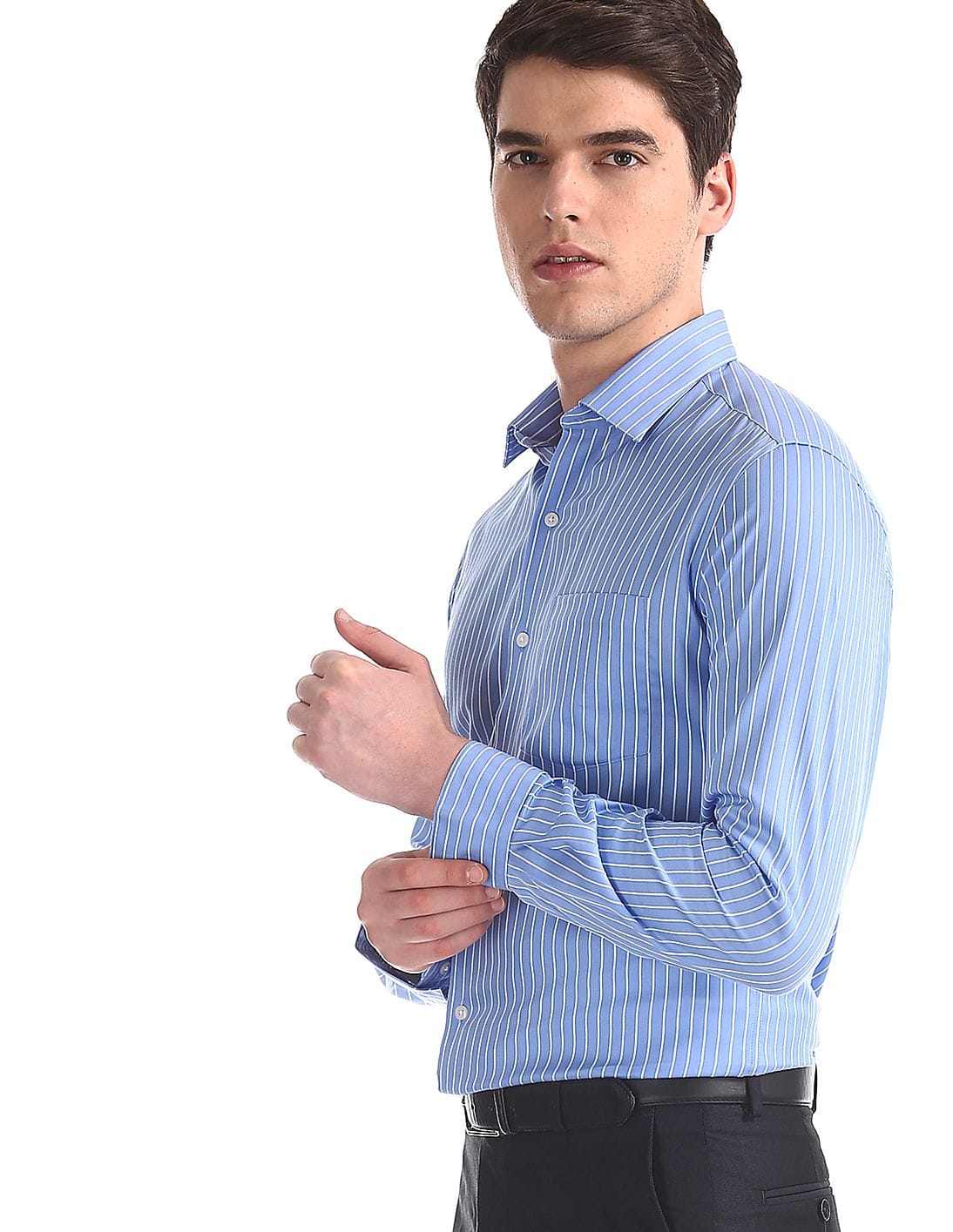 Buy Arrow Mitered Cuff Vertical Stripe Shirt - NNNOW.com